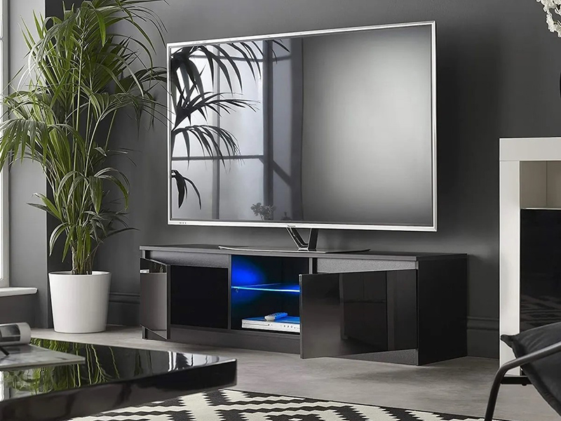 Onlinenamestaj Tv komoda Luxury crno sa led rasvetom
