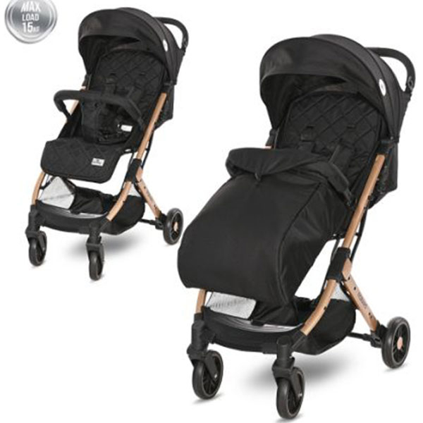 Kolica za bebe Fiorano black + footcover (2023) Lorelli 10021492305