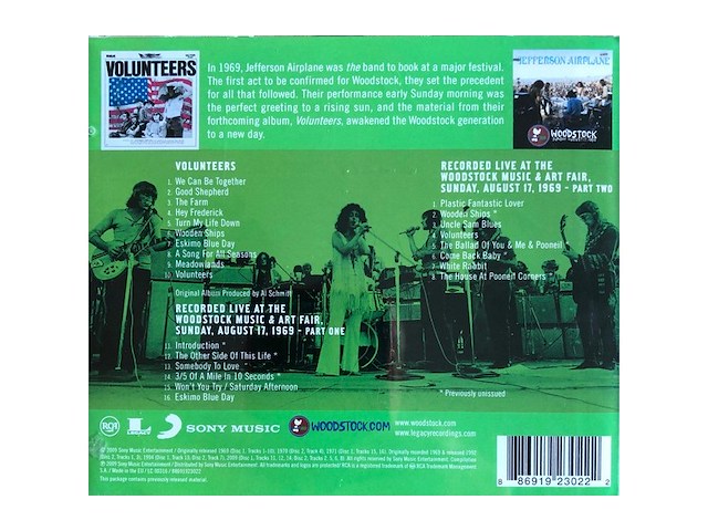 Jefferson Airplane – Volunteers+1969 Woodstock Live/2cd