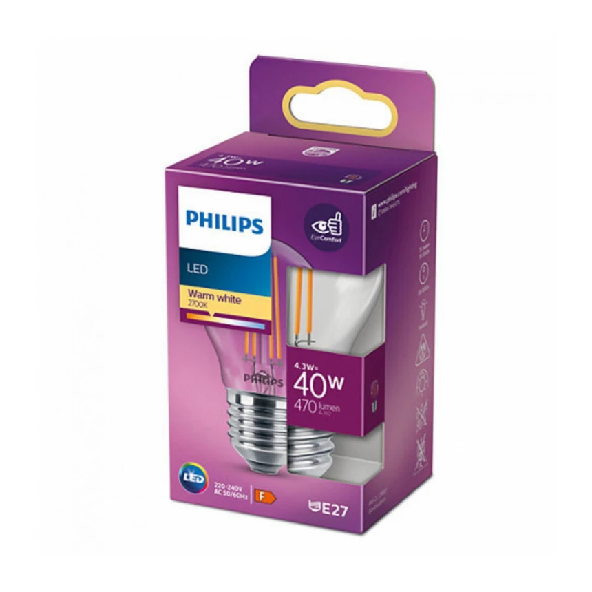 LED SIJALICA 5.5W(40W) E27 WW P45, 929001890555, PHILIPS