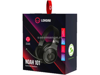 LORGAR Noah 101, Gaming headset with microphone, 3.5mm jack connection, cable length 2m, foldable...