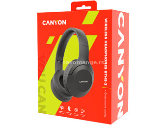 CANYON BTHS-3, Canyon Bluetooth headset,with microphone, BT V5.1 JL6956, battery 300mAh, Type-C c...