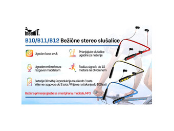 MeanIT Slušalice bežične sa mikrofonom, Bluetooth - B12