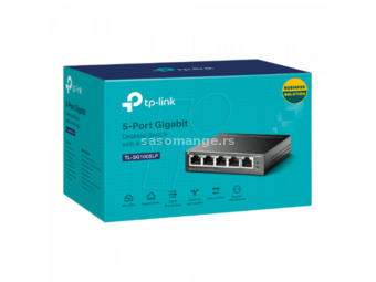 Svič 10/100/1000 5-port TP-LINK TL-SG1005LP 4xPoE port 30W