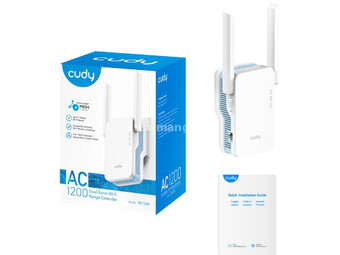 Cudy RE1200 AC1200 Wi-Fi MESH Range Extender, Dual Band 2.4+5Ghz,2x5dBi, 1xLAN, AP/WPS, ACCESS+LED