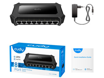 Cudy GS108D 8-Port Gbit desktop Switch, 8x RJ45 10/100/1000 (Alt. SG108)