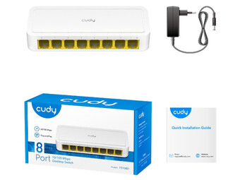 Cudy FS108D LAN 8-Port 10/100 Switch auto-negotiation RJ45 ports