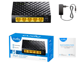 Cudy GS105D 5-Port Gbit Desktop Switch, 5x RJ45 10/100/1000 (Alt. SG105)