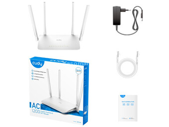 Cudy WR1300 AC1200 Dual Band 2.4+5Ghz MESH Wi-Fi Router 1W/4LAN Gbit, 4x5dBi Wisp/AP/REP/VPN/OpenWRT