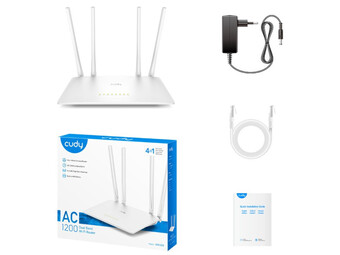 Cudy WR1200 AC1200 Dual Band 2.4+5Ghz MESH Wi-Fi Router 1W/4LAN 10/100Mbps, 4x5dBi, GUEST/WPS/DDNS