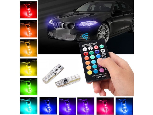 Colorful Auto Lamp - Auto Sijalice Koje Menjau Boje + Daljinski NOVO!