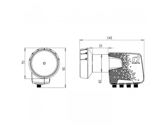 Inverto LNB Quad, šum 0,3dB, Home Pro, DVB-S2 ( HD - UHD ) - IDLH-QDL410-HMPRO-OPN