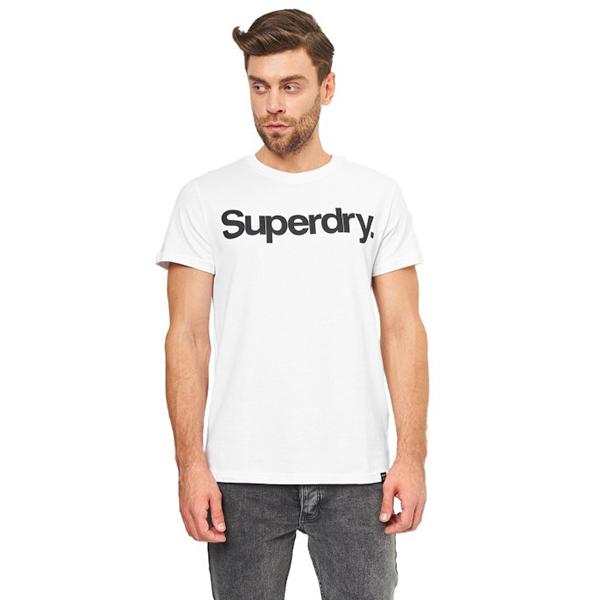 Superdry - Bela klasična pamučna muška majica