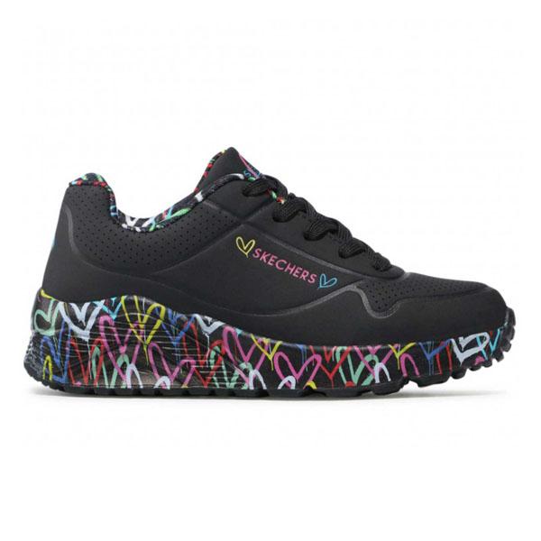 Skechers - Crne dečije patike UNO LITE-LOVEY LUV