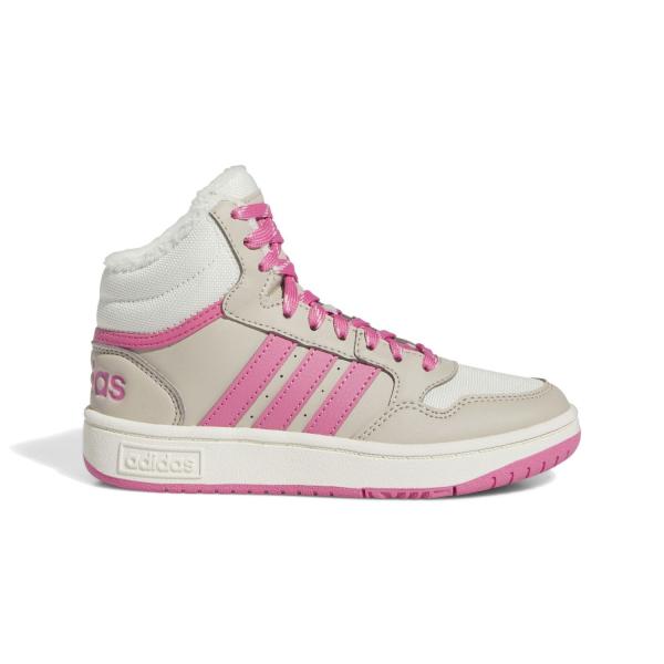 Adidas - Krem dečije patike sa roze detaljima HOOPS MID 3.0