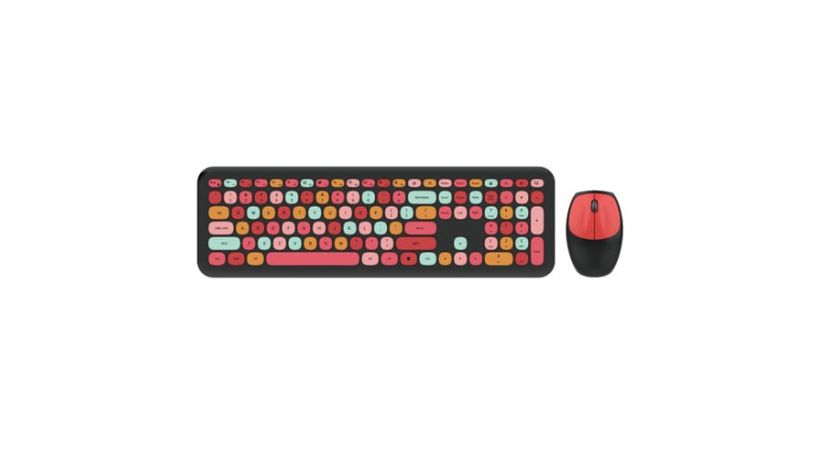 Moffii WL RETRO TASTATURA I MIŠ U CRVENO/CRNOJ boji (SMK-666395AGRDBK)