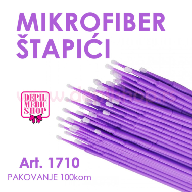 Mikrofiber štapići LJUBIČASTI za trepavice 100/1 art.1710