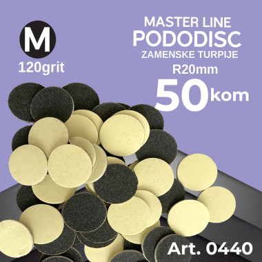 MASTER LINE Zamenski nastavci za pedikir disc M 20mm granulacija 120 Art.0440