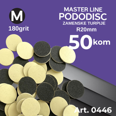 MASTER LINE Zamenski nastavci za pedikir disc M 20mm granulacija 180 Art.0446