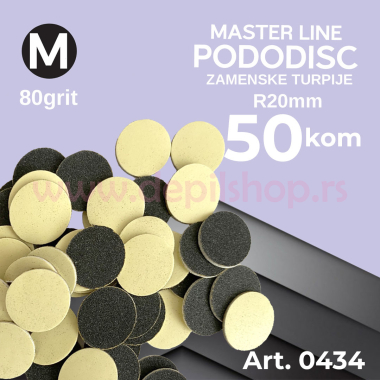 MASTER LINE Zamenski nastavci za pedikir disc M 20mm granulacija 80 Art.0434