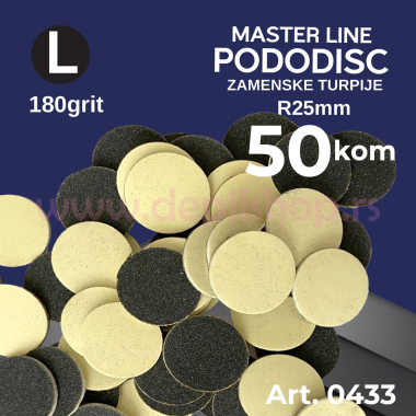 MASTER LINE Zamenski nastavci za pedikir disc L 25mm granulacija 180 Art.0433