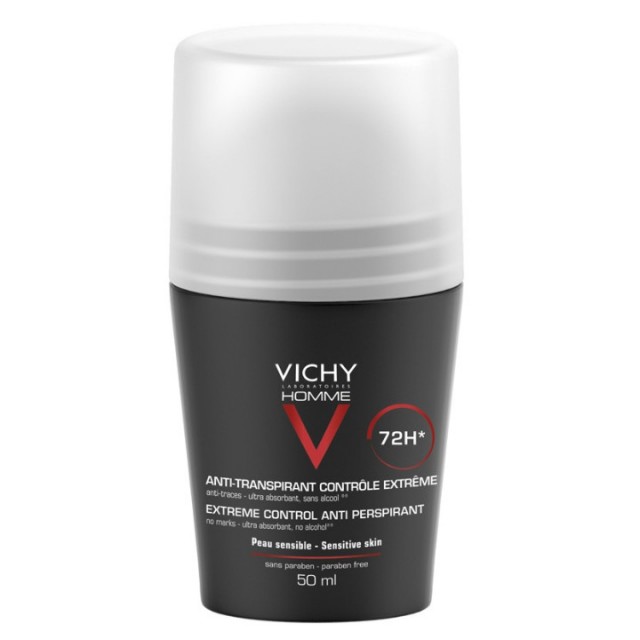 VICHY HOMME DEODORANT ROLL-ON ZA ZAŠTITU OD ZNOJENJA DO 72H, BEZ ALKOHOLA, NE OSTAVLJA TRAGOVE 50ML