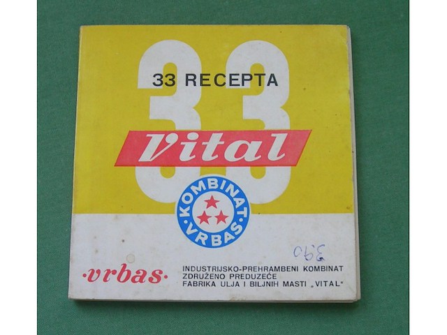Vital Vrbas - 33 recepta, stara knjižica SFRJ