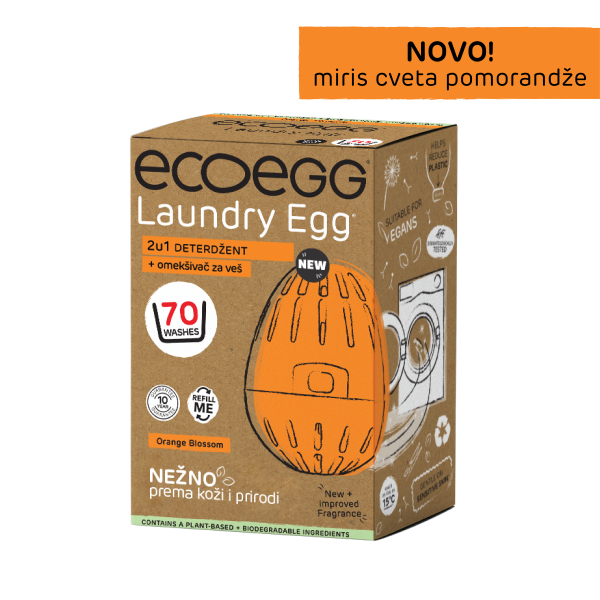 ECOEGG 2u1 deterdžent i omekšivač za veš, miris cveta pomorandže-70 pranja