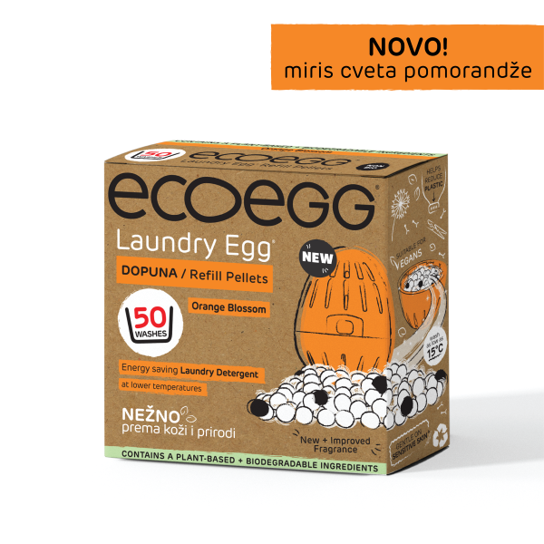 ECOEGG 2u1 dopuna za deterdžent i omekšivač za veš miris cveta pomorandže-50 pranja