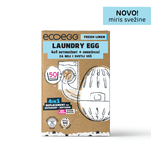 ECOEGG 4u1 eko-deterdžent i omekšivač za beli i svetli veš miris svežine-50 pranja