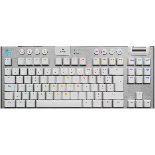 LOGITECH G915 TKL Tenkeyless LIGHTSPEED Wireless RGB Mechanical Gaming Keyboard - WHITE - US INTL - 2.4GHZBT - INTNL - TACTILE SWITCH ( 920