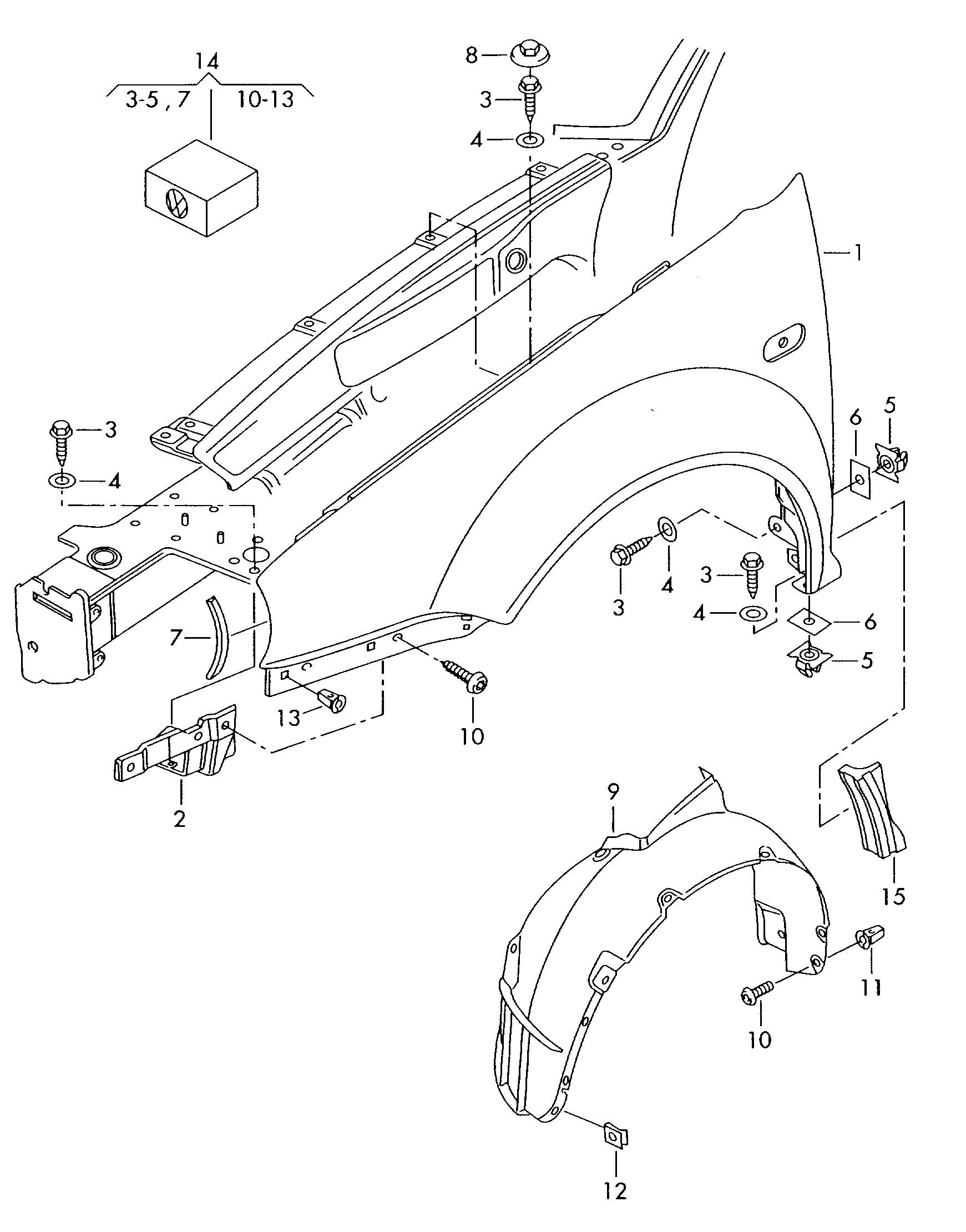 koruba prednja levo 1J0809961E