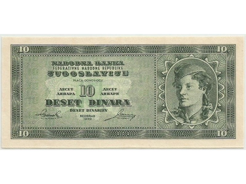 10 dinara 1950. UNC INFORMBIRO