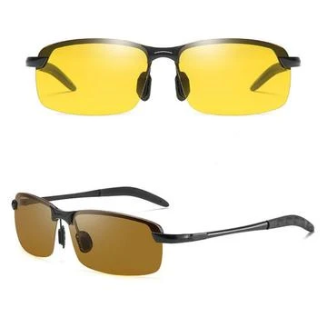 NIGHT DRIVING GLASSES / POLAROID SUNGLASSES - YELLOW / DARK BROWN