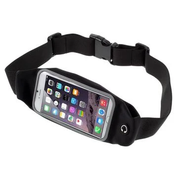 UNIVERSAL RUNNING BELT / WAIST BAG W. TOUCH SUPPORT - 165X85MM - BLACK