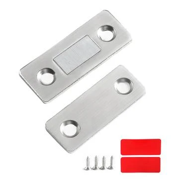 SELF-ADHESIVE STAINLESS STEEL MAGNETIC LOCK / CABINET LOCK - SILVER