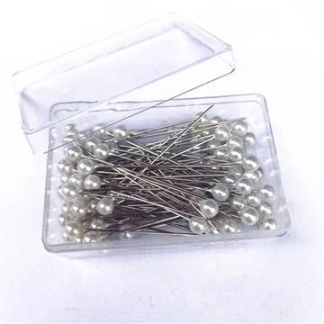 STAINLESS STEEL BUTTON PINS / NEEDLES - 100 PCS. - SILVER