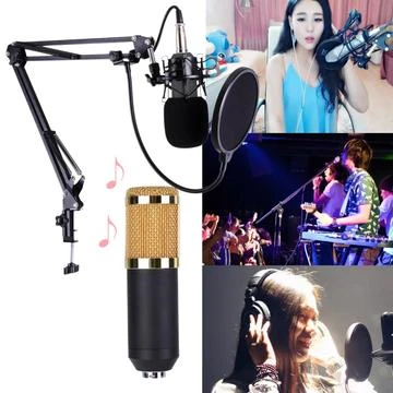 PRO PODCAST CONDENSER MICROPHONE W. STAND, POP FILTER