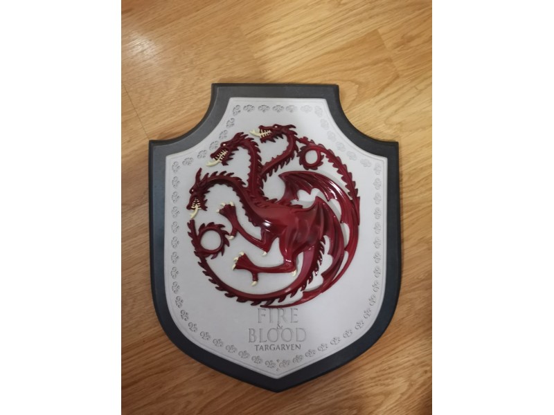 Plaketa kuće Targaryen iz Game of Thrones HBO