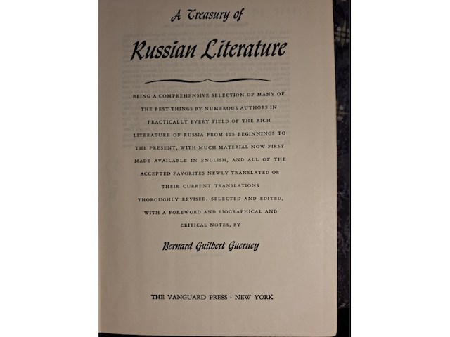 B. G. Guerney - A Treasury of Russian...,New York,1943.