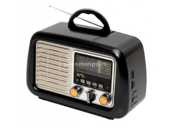 Prenosni retro radio prijemnik RRT2B 3W, FM, USB, microSD, Bluetooth, baterija 1200mAh