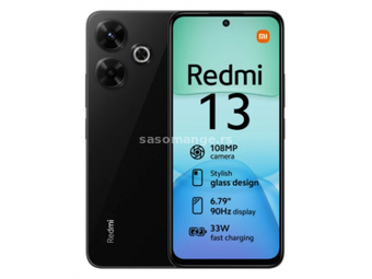 Xiaomi Redmi 13 6/128GB crni mobilni 6.79" Octa Core Mediatek Helio G91 Ultra 6GB 128GB 108Mpx+2M...