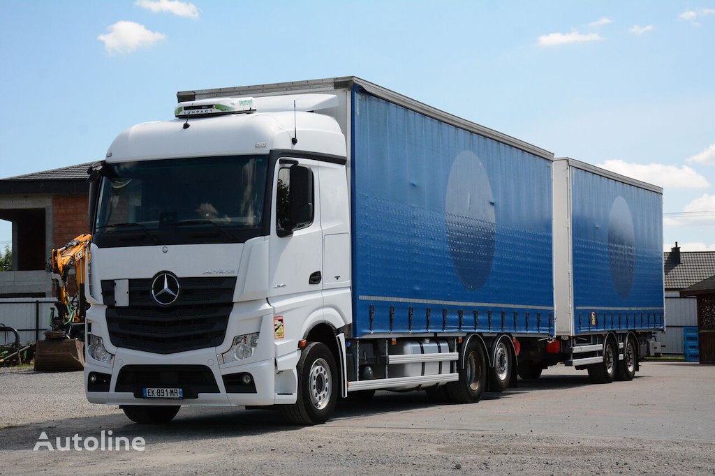 Mercedes-Benz Actros 2545 / 2017 r / 6x2 / Firanka / Przejazdowy / 38 palet kamion sa klizna zavesa cerada + prikolica sa kliznom ceradom