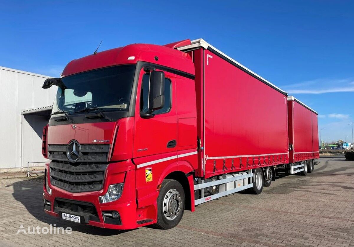 Mercedes-Benz ACTROS / 2545 / ZESTAW TANDEM 120 M3 / 7,75 M + 7,75 M / SALON P kamion sa klizna zavesa cerada + prikolica sa kliznom ceradom