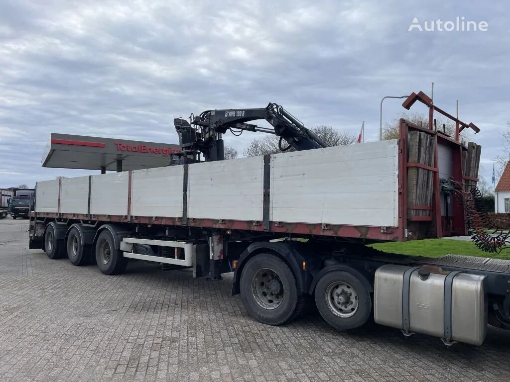 Van Hool HIAB 130-R-F2 / Steered poluprikolica sa ravnom platformom