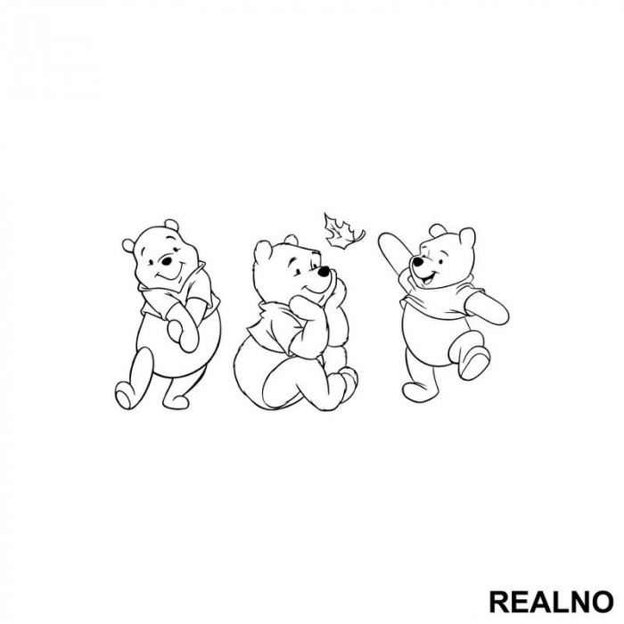 WINNIE THE POOH - OUTLINE - DRAWING - CRTANI FILMOVI - NALEPNICA