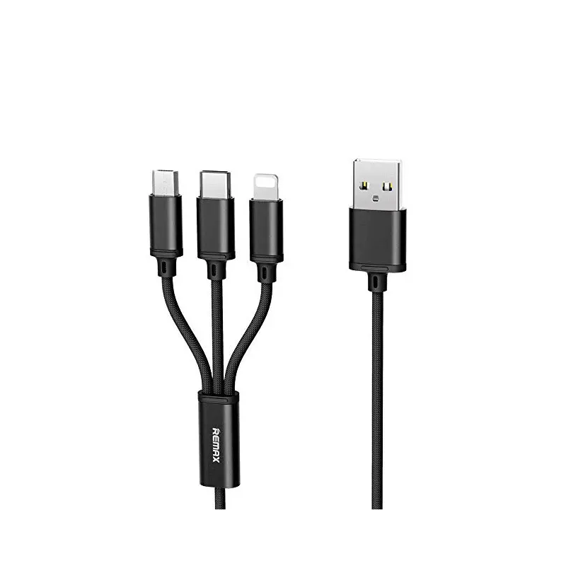 Kabl Remax Gition RC-131 3u1 za iPhone Lightning/ Micro USB/ Type-C crni 1m