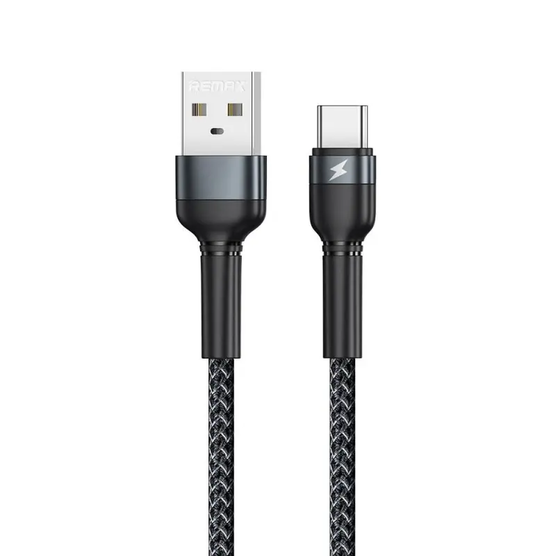 USB Kabl Remax Jany Aluminium Alloy Braided RC-124a 24A Type C crni