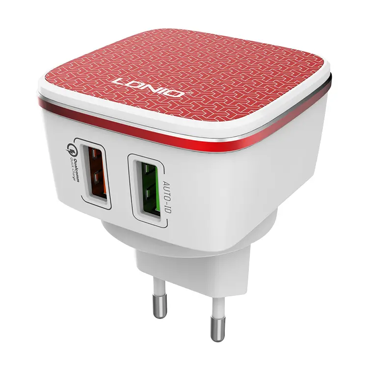 Punjač LDNIO A2405Q dual USB 24A FAST CHARGING QC 30 + iPhone Lightning Kabl, Beli