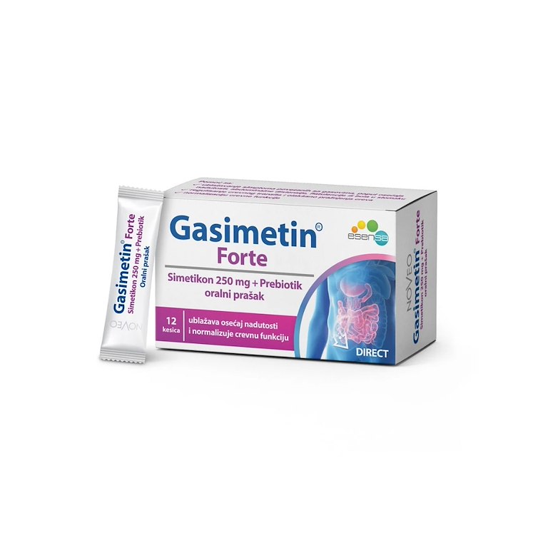 Gasimetin® Forte 12 Kesica Simetikon i Probiotici Protiv Nadutosti i Gasova